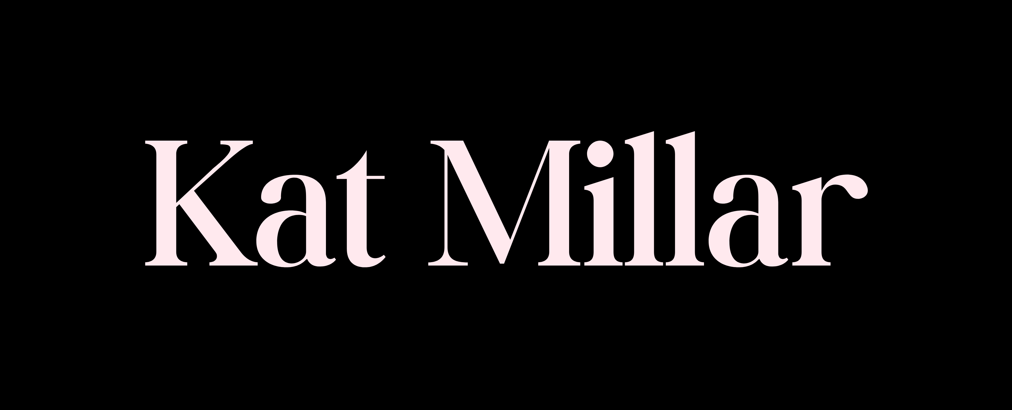 Kat Millar Logo black background - Kat Millar